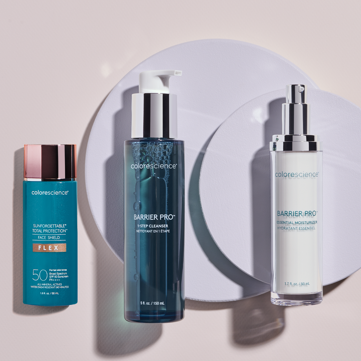 Colorescience Healthy Skin Habits Cleanser, Moisturizer and Face Shield ...