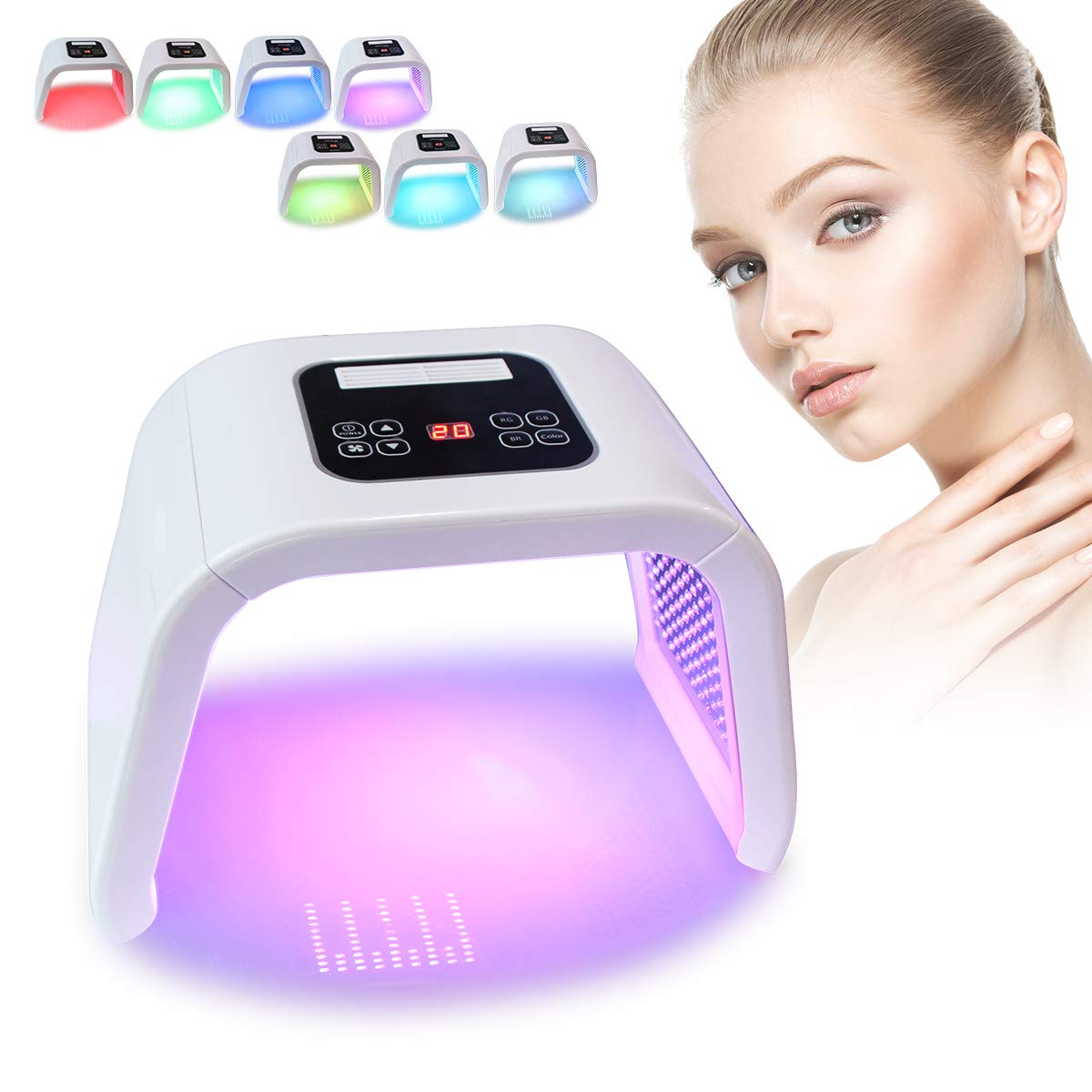 7 Color PDT LED Face Mask Light Therapy Device Skin Tightening Machine ...