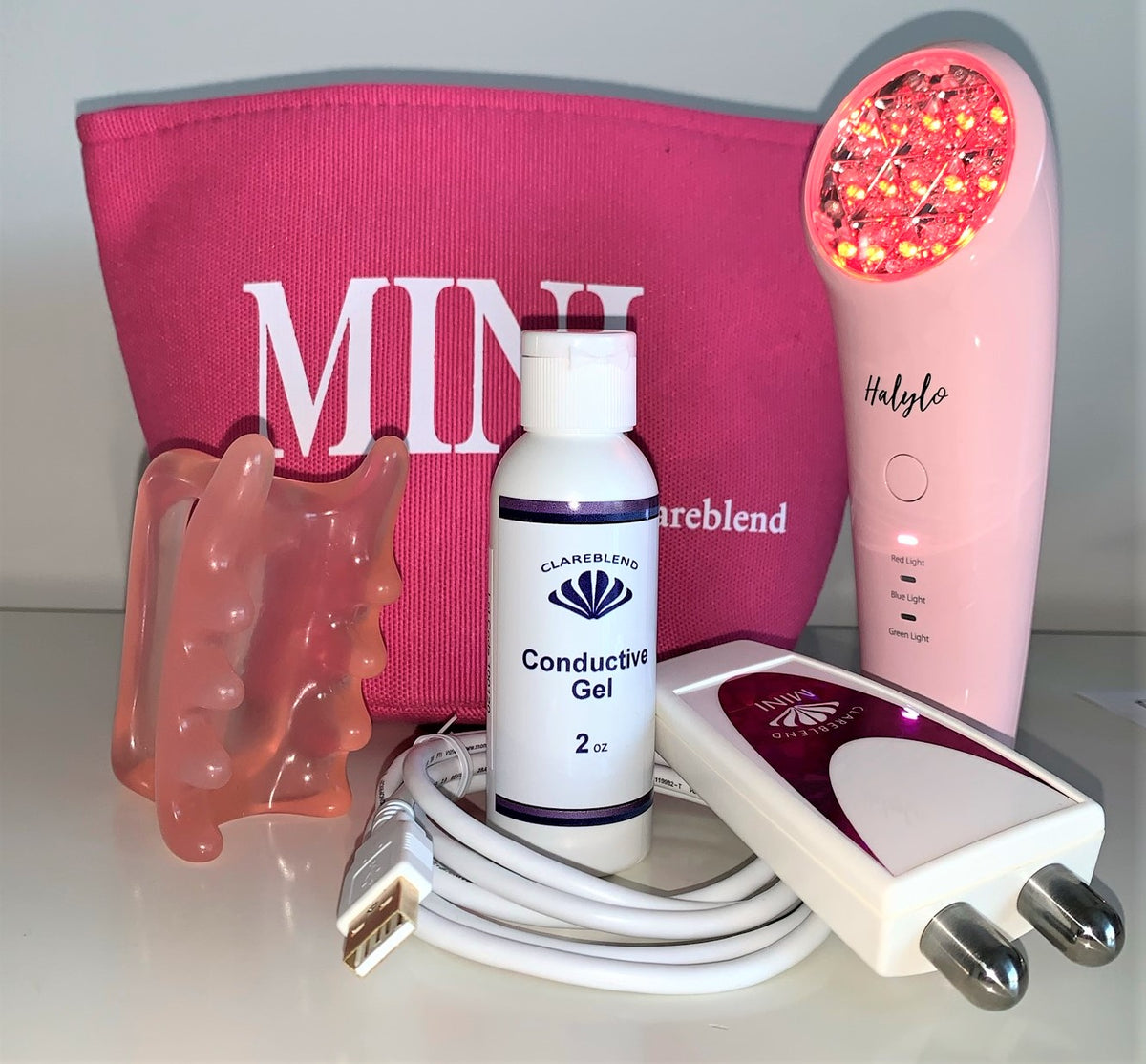 Clareblend MINI Microcurrent Facelift with Halylo LED Light 6 pc ...