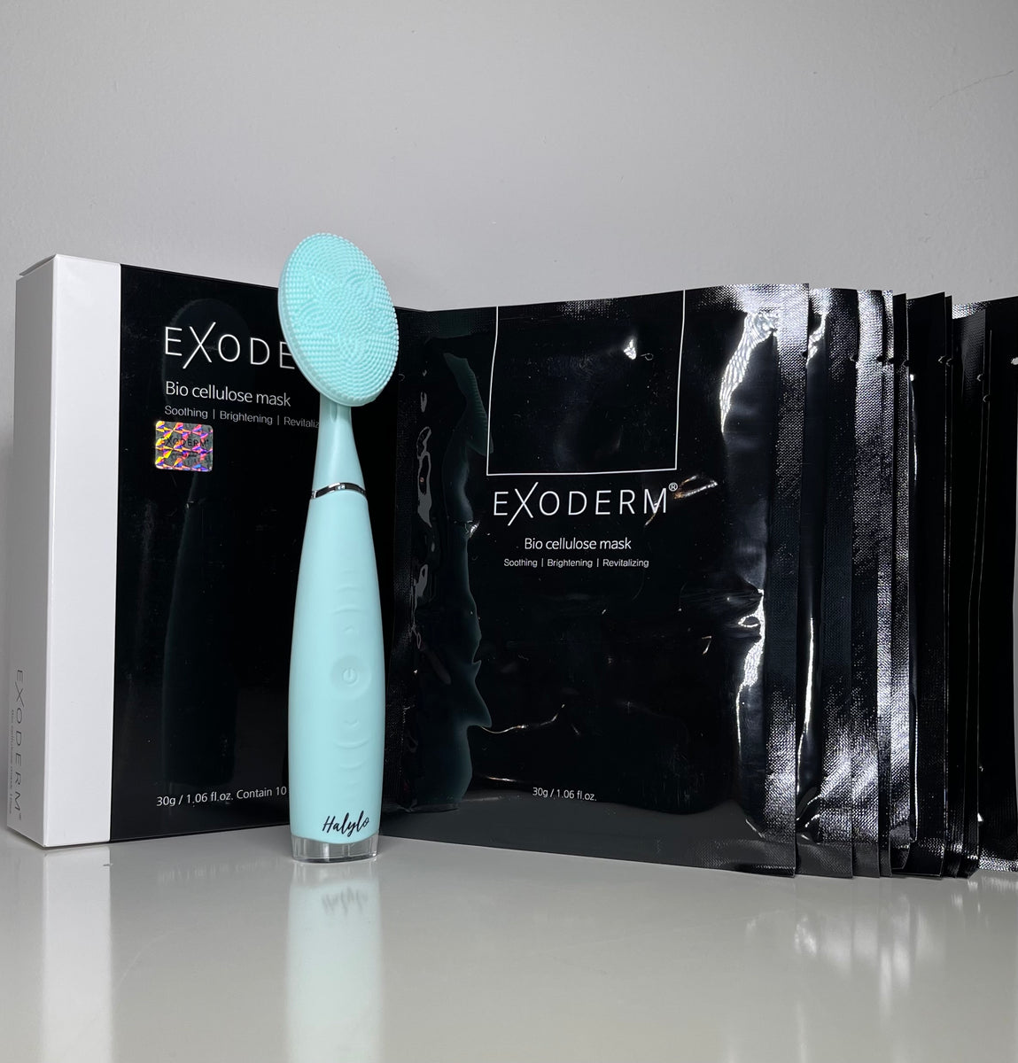 Exoderm Bio-Cellulose Mask 10pc with Sonic Face Brush | European Beauty ...